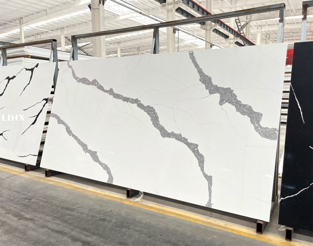 LX6791 CALACATTA WHITE QUARTZ STONE - LINX SURFACES