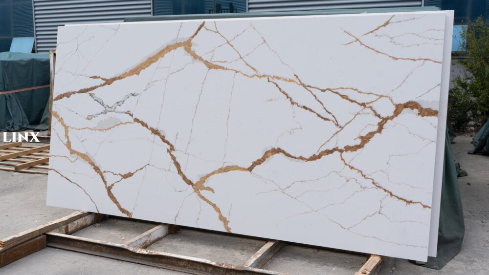 LX6171 CALACATTA BROWN QUARTZ STONE - LINX SURFACES